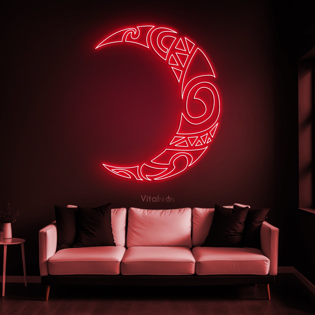 Egyptian Moon Led Light, Moon Neon Sign, Mancave Decor, Egyptian Decor ...