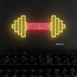 Barbell Neon Sign, Workout LED Light, Gym Decor Neon Sign for Game ...