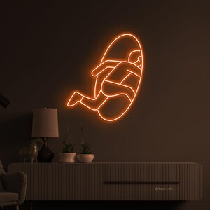 Man in Portal Hole Neon Sign, Man in Portal Hole Led Light, Game Room ...