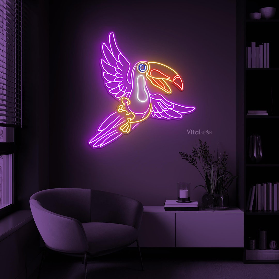 Toucan Neon Sign, Toucan LED Light, Flying Toucan Bird Wall Sign, Birds ...