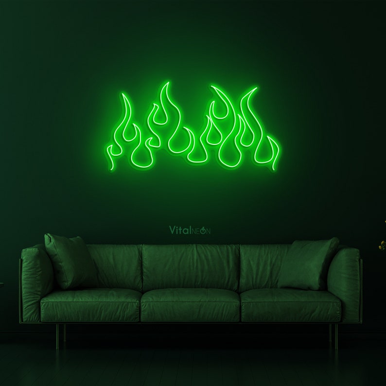 Fire Flame Neon Sign, Flame LED Light for Wall Decor, Aesthetic Decor ...