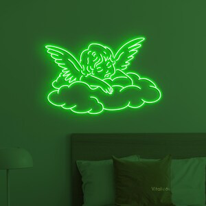 Angel Neon Sign, Baby Angel LED Light, Angel Wings Wall Decor, Custom ...