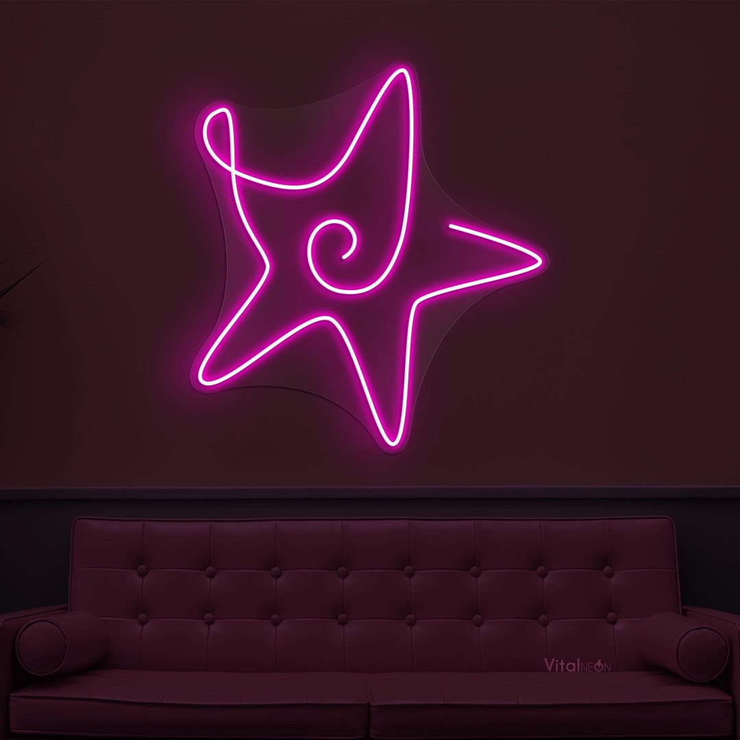 Star Neon Sign LED Light Kids Room Wall Art Night Bedroom Bar Decor ...
