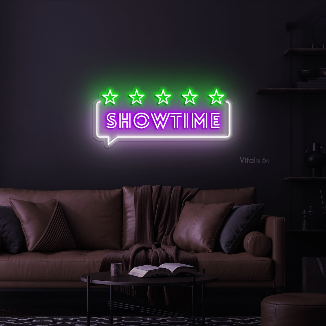 Showtime LED Neon Sign, Custom Light for Home Theater, Lounge, Studio ...