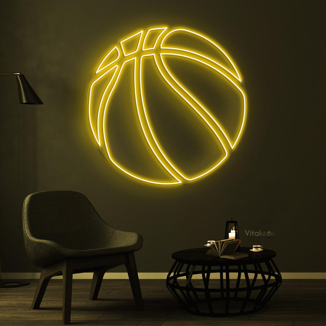 Basketball Sports Ball LED Neon Sign, Game Room Shop Lover Gift Art - Etsy