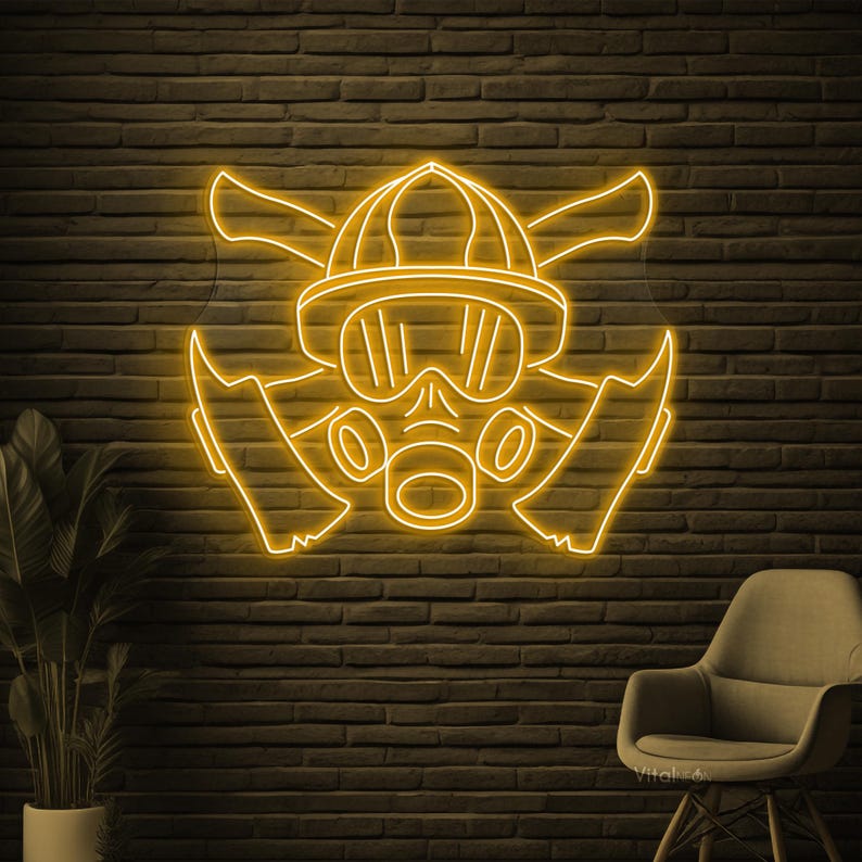 Firefighter Gear LED Neon Sign for Home Wall Decor, Fire Department ...