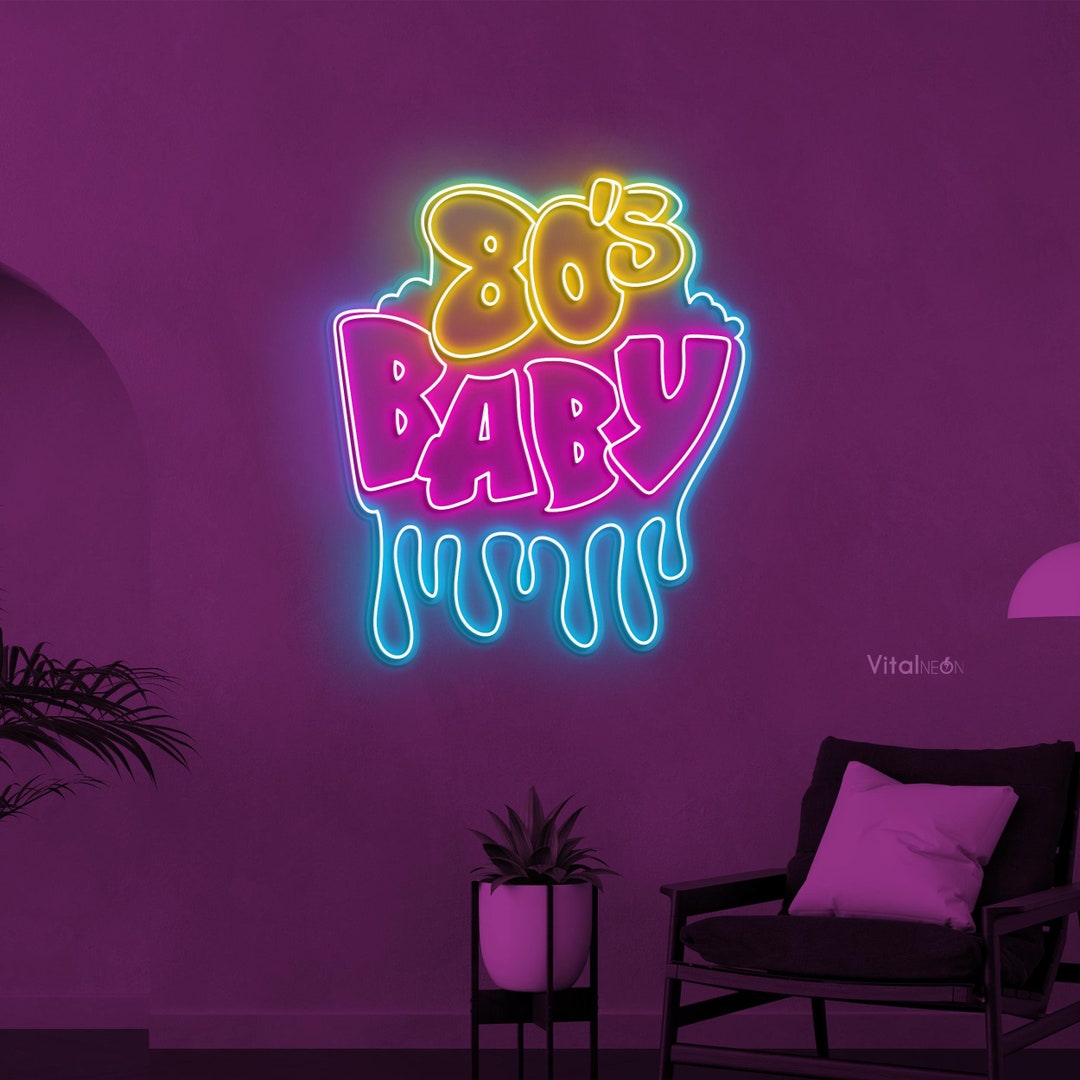 80s Baby Neon Sign, 80s Baby LED Light, Retro LED Neon Art, Home Wall ...