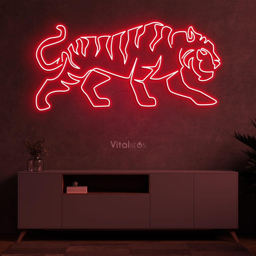 Tiger Neon Sign LED Light Custom Animal Wall Art Game Room Bedroom Bar ...