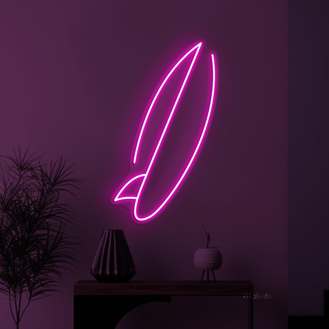 Surfboard Neon Sign, Surfboard LED Light, Summer Vibes Neon Art, Beach ...