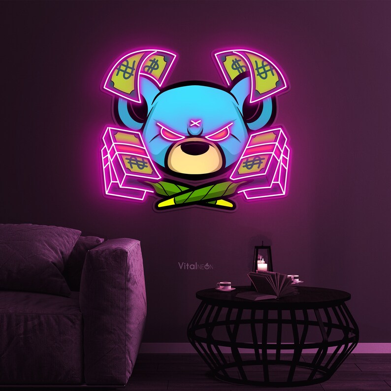Rich Rat Neon Sign LED Light Pop Art Cartoon Wall Decor Home Office ...