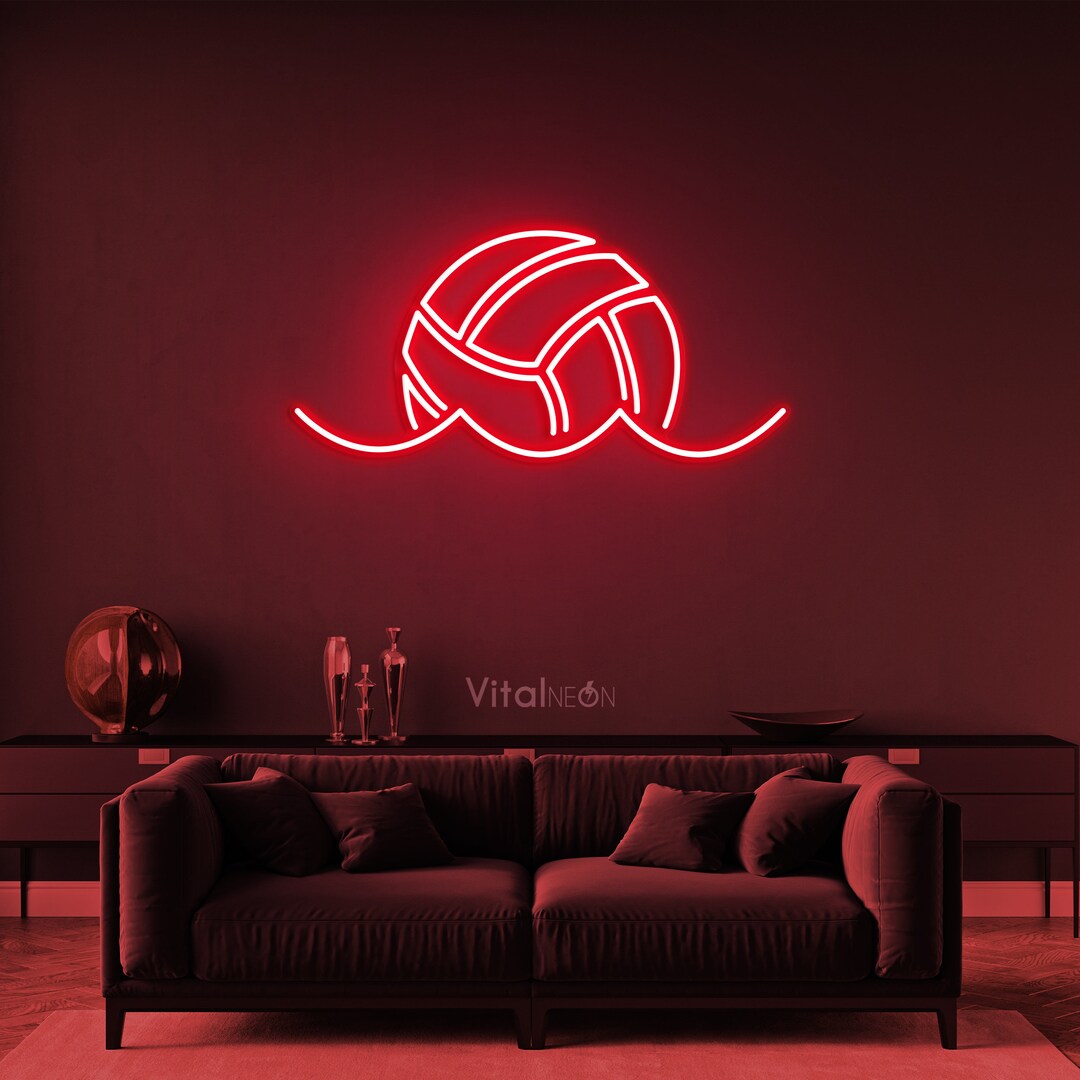 Volleyball Neon Light, Volleyball Neon Sign, Sign for Game Room Decor ...