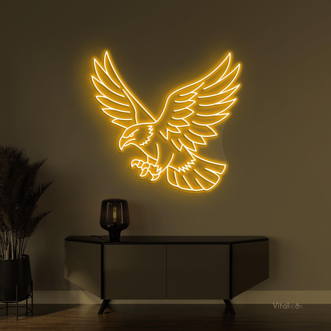 Eagle Neon Sign, Flying Eagle LED Light, Soaring Eagle Wall Decor, Game ...