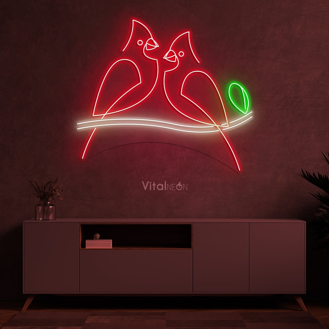 Cardinal Bird LED Neon Sign, Bird Neon Light, Bird LED Sign, Bird ...