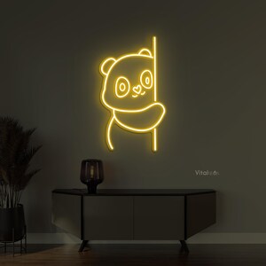 Panda Neon Sign, Panda LED Light, Panda LED Wall Decor, Cute Panda Sign ...