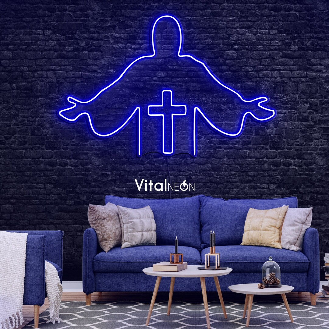 Jesus Christian Neon Sign, Cross Jesus Neon Sign, Cross Jesus LED Sign ...