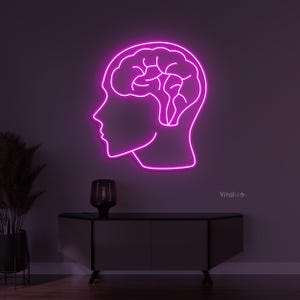 Brain Neon Sign, Brain LED Light, Hospital Wall Decor, Led Neon Wall ...