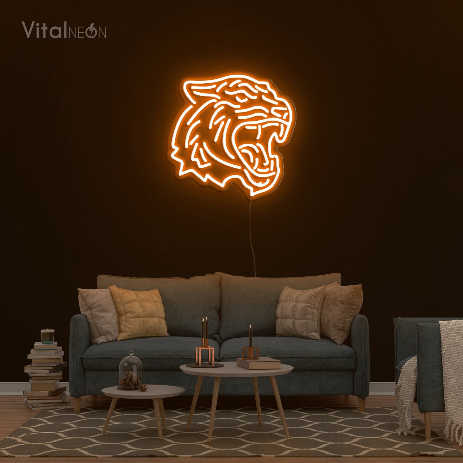 Tiger Head Neon Sign, Tiger Neon Light, Animal Neon Light, Tiager Art ...