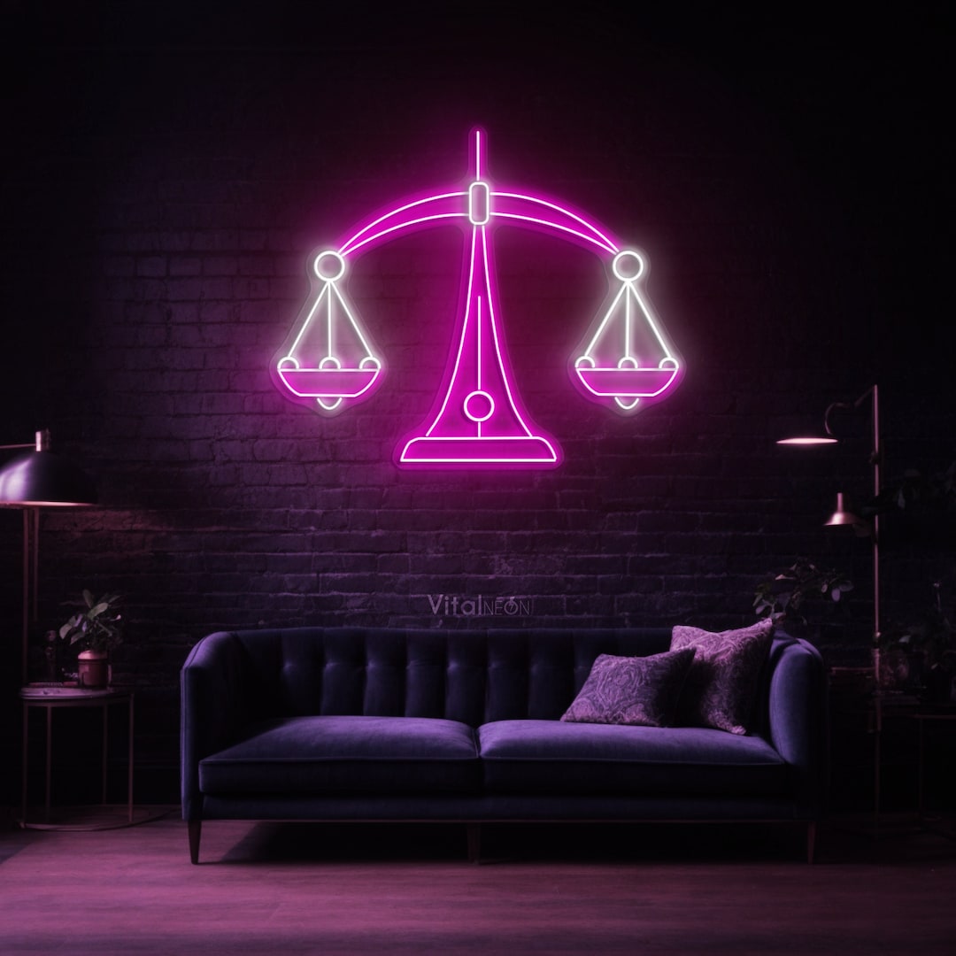 Libra Neon Sign, Zodiac Horoscope Wall and Bedroom Decor, Zodiac Libra ...