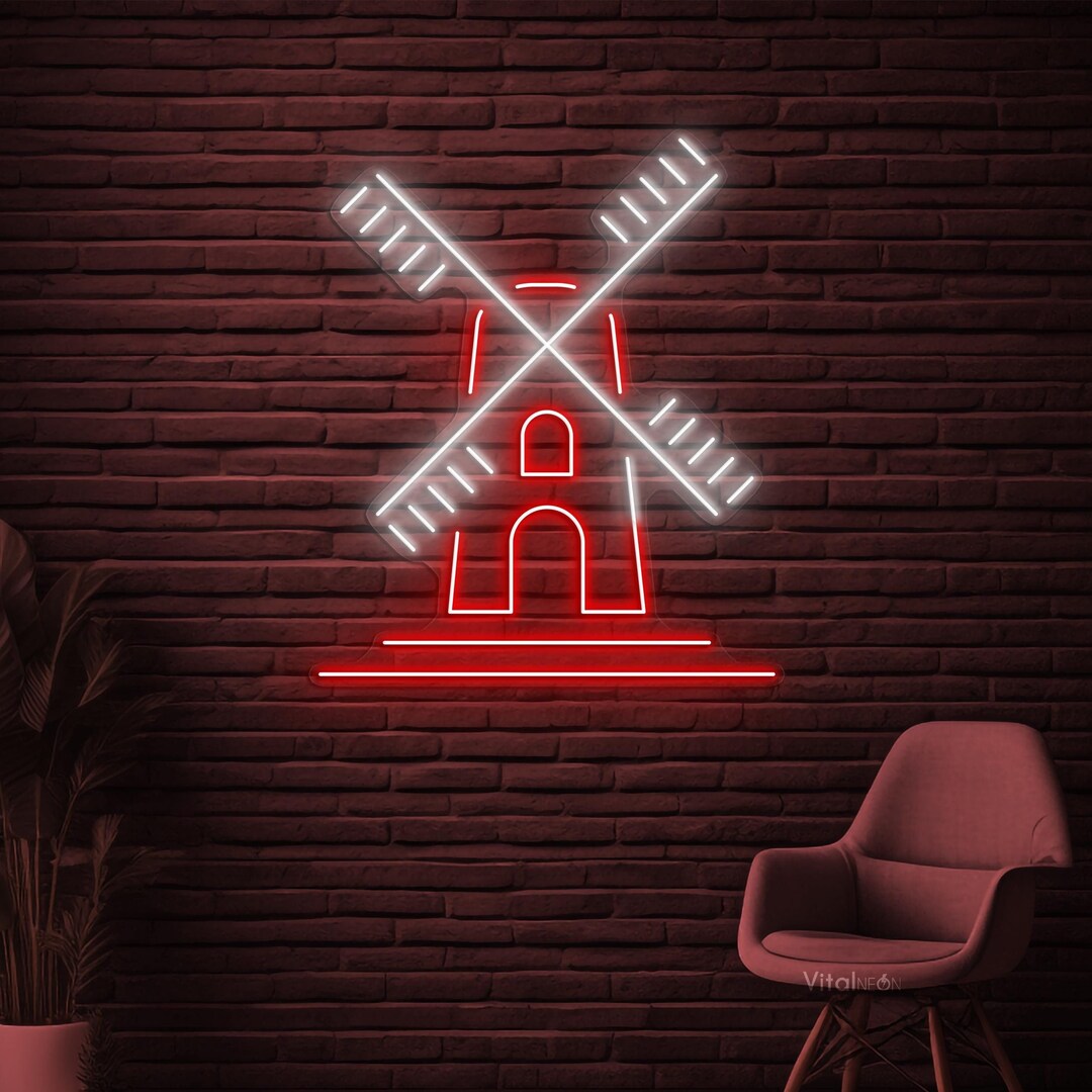 Windmill LED Neon Sign, Dutch Farmhouse Wall Decor - Etsy