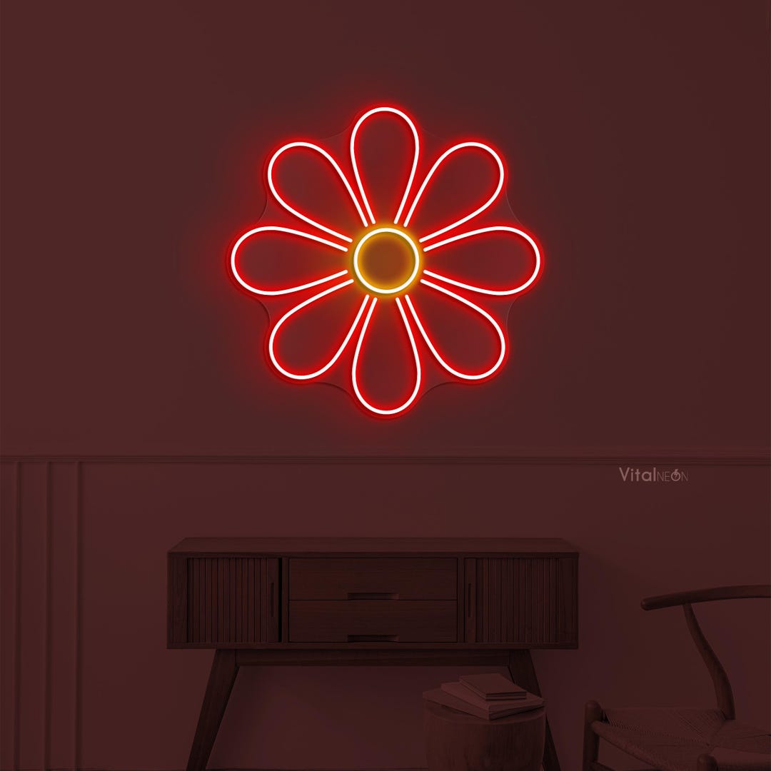 Flower Neon Sign, Flower LED Light, Flower Wall Decor, Custom Neon Sign ...