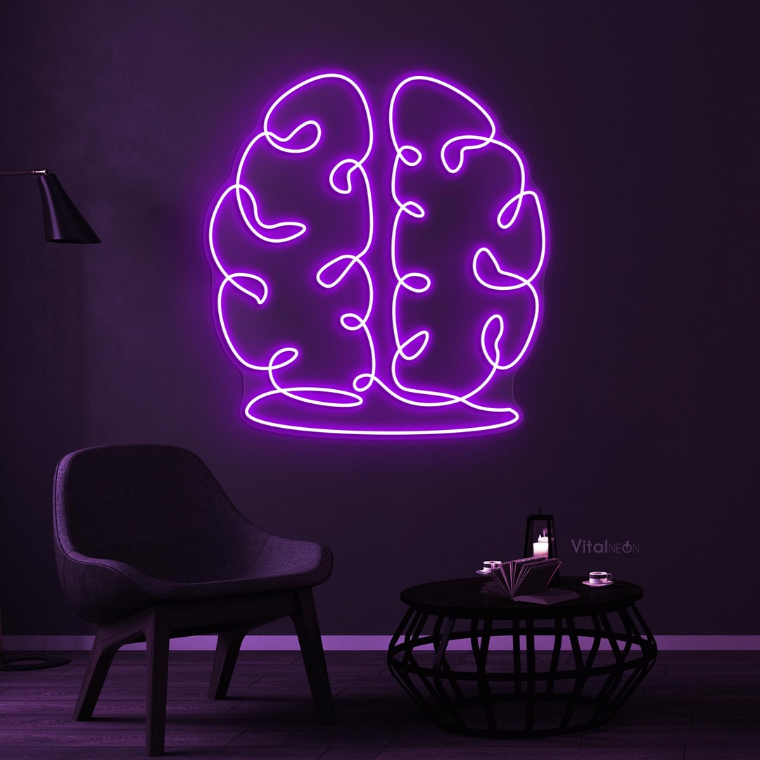 Brain Neon Sign, Brain LED Light, Hospital Wall Decor, Home Wall Art ...
