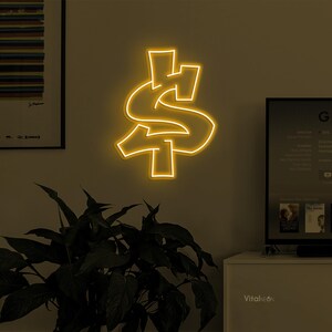 Dollar Neon Sign, Dollar LED Light, Money Wall Decor, Money Heart Wall ...