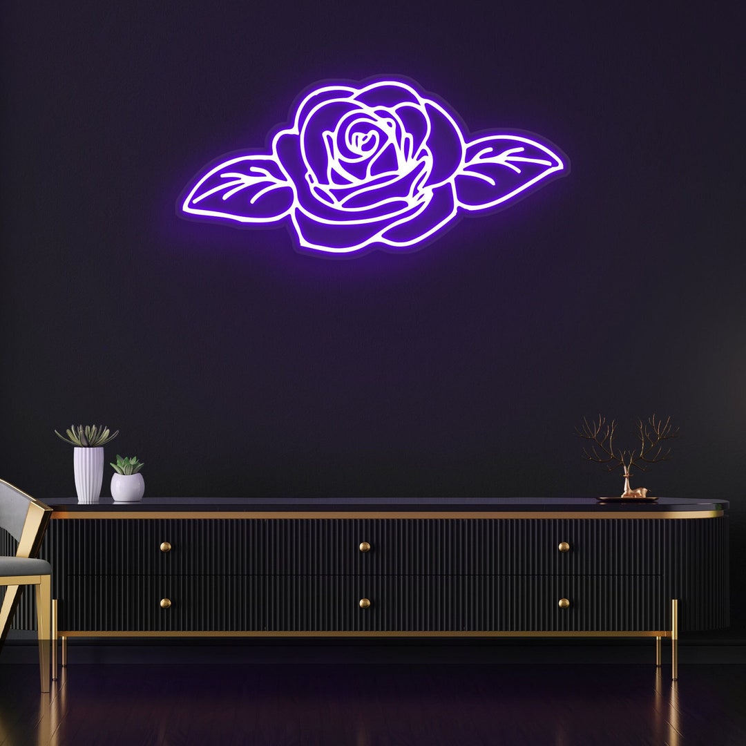 Rose Flower Neon Sign, Floral Led Sign, Room Decor, Neon Sign for ...