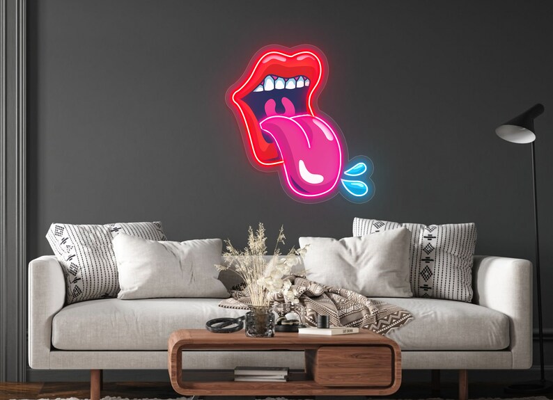 Dripping Lip Neon Sign, Lips Led Neon Light, LED Decor, Bar Sign ...