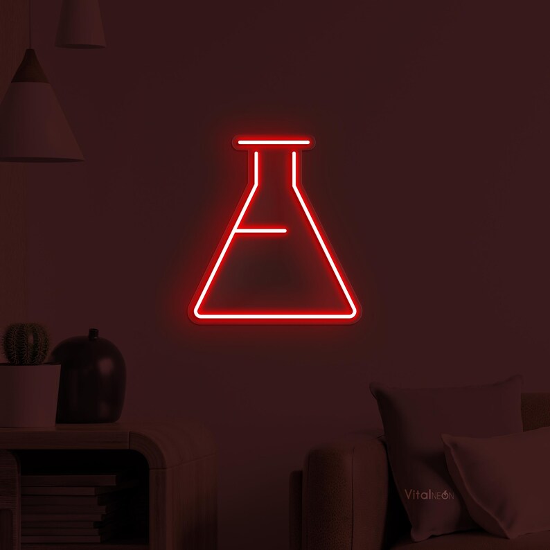 Flask Neon Sign LED Light Science Wall Art Library School College ...