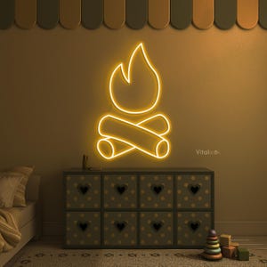 Bonfire Neon Sign, Bonfire LED Light, Fire Wall Decor, Burning Wall Art ...