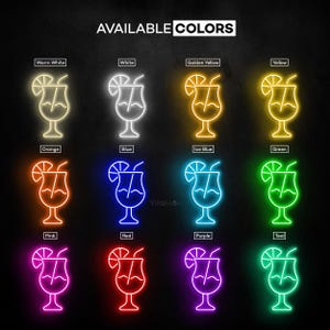 Cocktail Neon Sign, Cocktail Drink LED Light, Bar Wall Decor, Drink ...