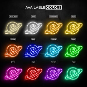 Planet Neon Sign, Saturn Neon Sign, Planet Wall Decor, Custom Neon Sign ...