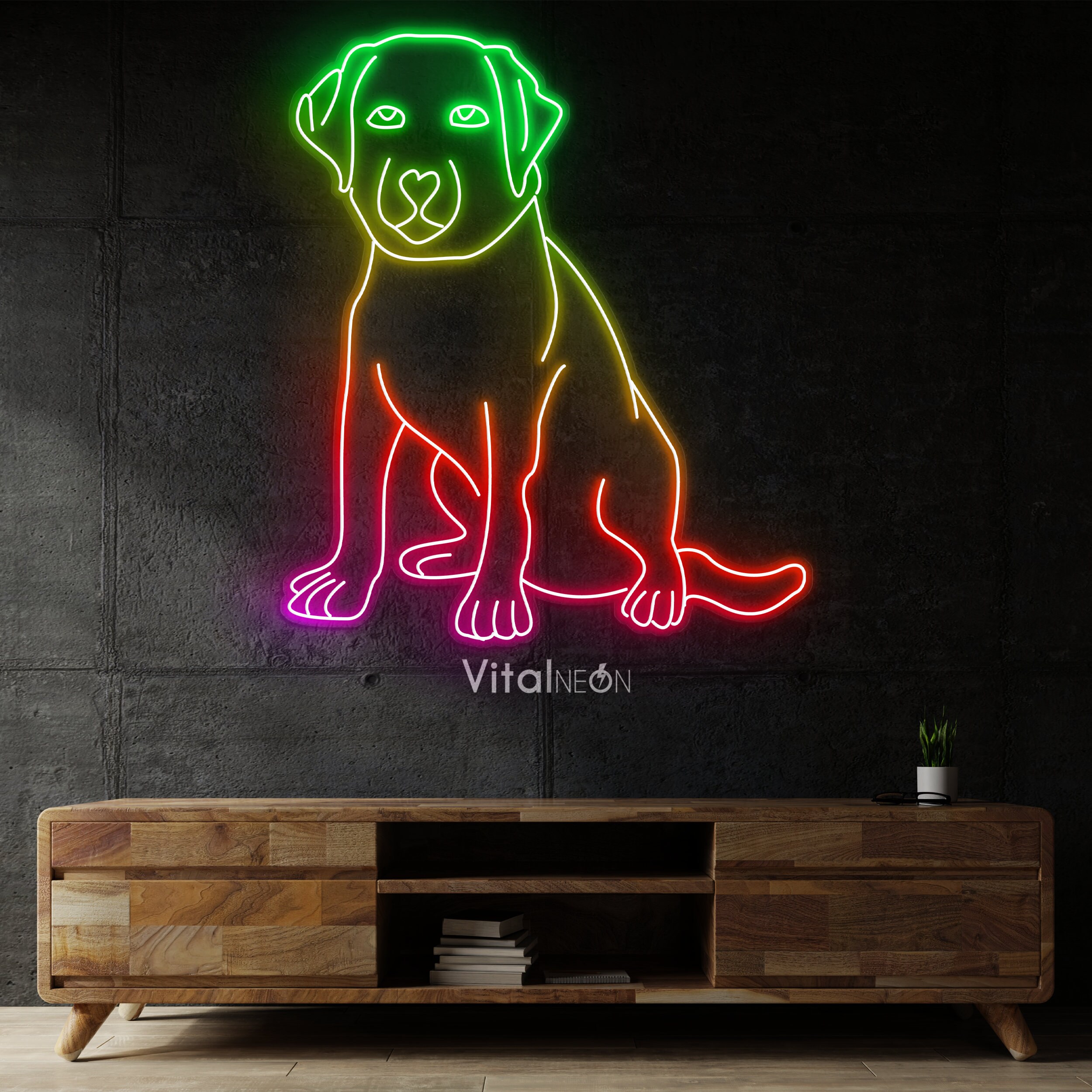 Labrador Retriever Pet LED Neon Light, Labrador Dog LED Light-up Sign ...