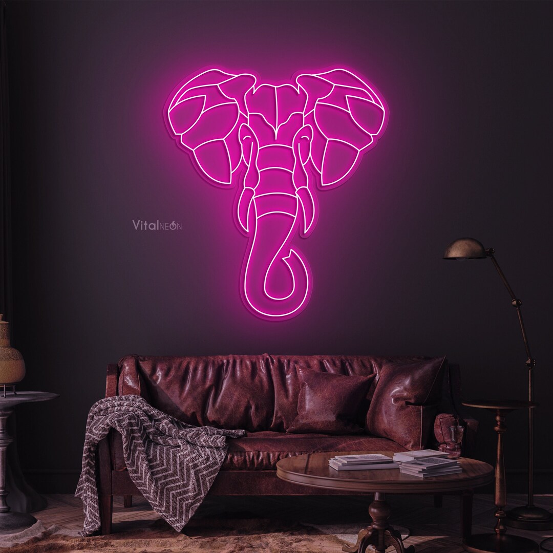 Elephant LED Neon Light, Elephant Head-shaped Sign, Led Neon Art Sign ...