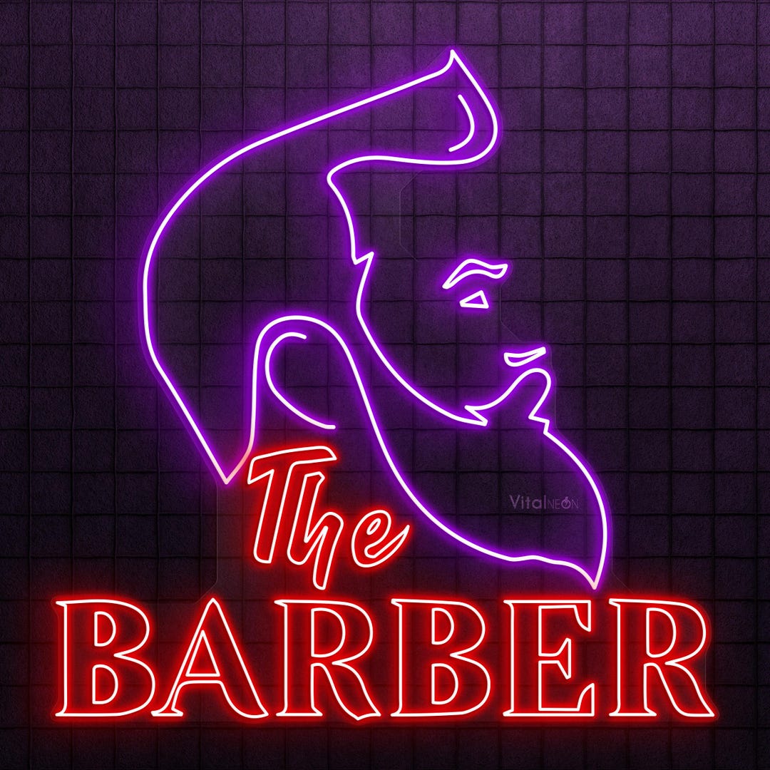 Barber Neon Sign, LED Light for Barber Shop Decor, Business Neon Decor ...