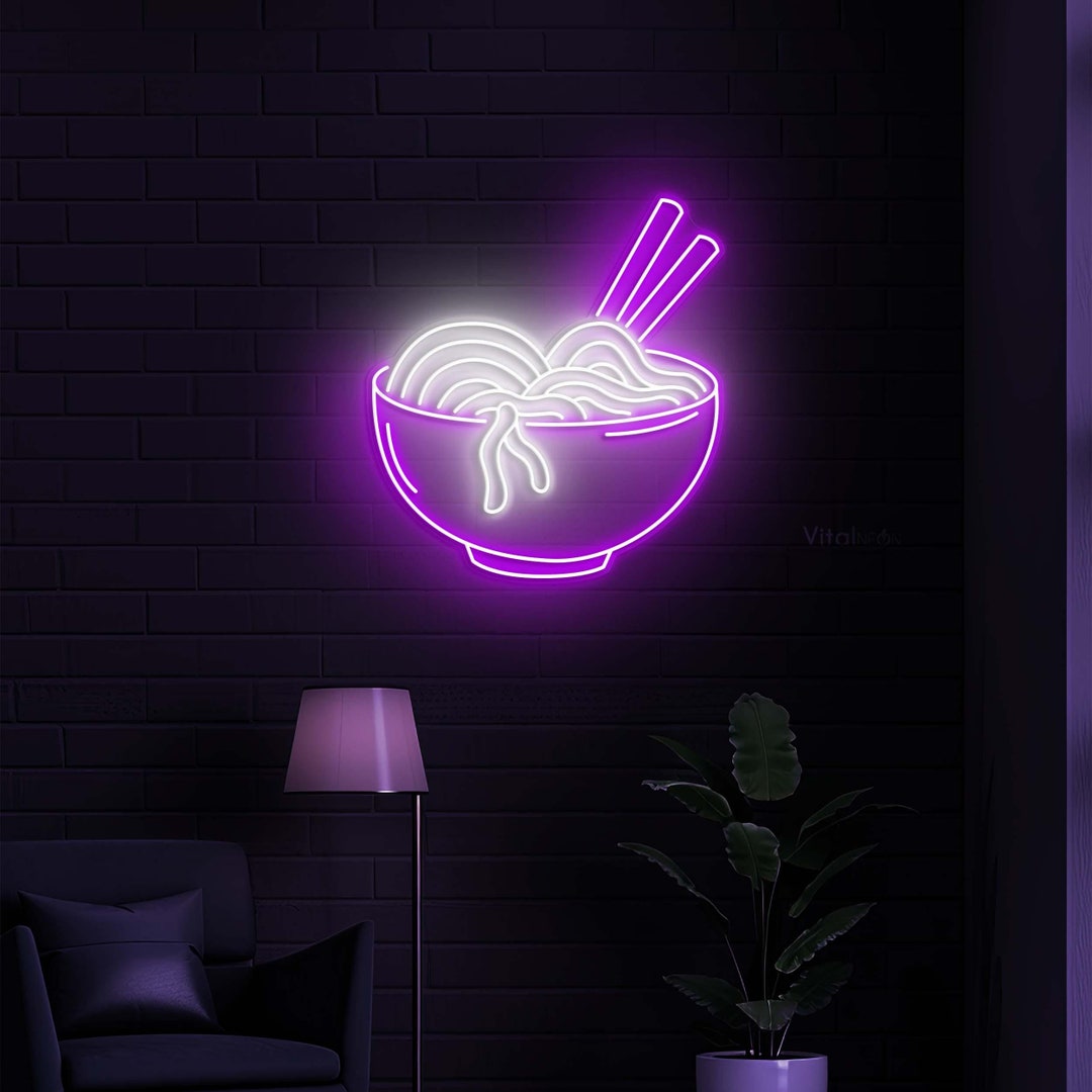 Ramen Neon Sign, Noodle LED Wall Light, Ramen in Bowl LED Neon Art ...