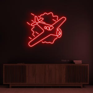 Airplane Neon Sign, Flying High LED Wall Decor - Etsy