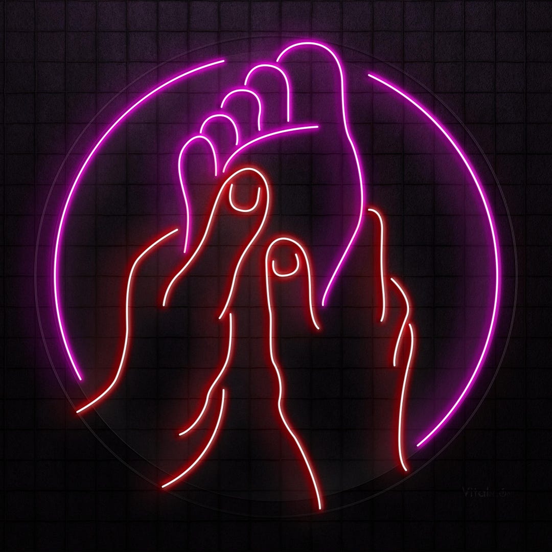 Foot Reflexology Neon Sign – LED Pedicure Spa Wall Art for Salon ...