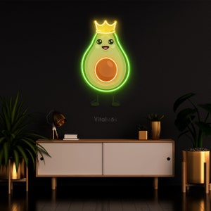 Avocado Neon Sign, Avocado Light, Pop Art Wall Decor, Food Neon Art ...