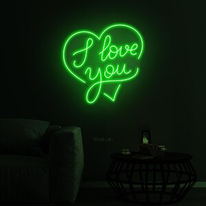 I Love You Neon Sign, I Love You LED Light, I Love You in Heart LED Art ...