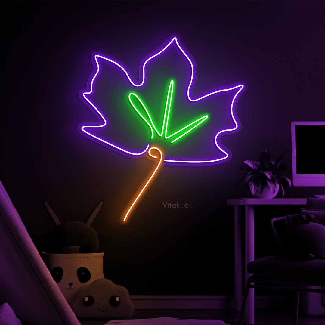 Maple Leaf Neon Sign, Custom Leaf Neon Light, Kids Room & Home Wall ...