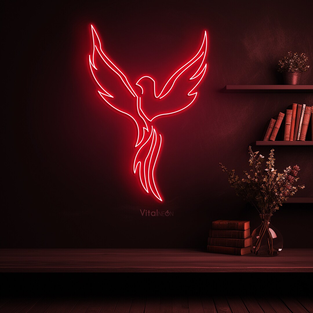 Phoenix Neon Sign, Fiery Phoenix Wall Art, Fire Bird Light, Custom Neon ...