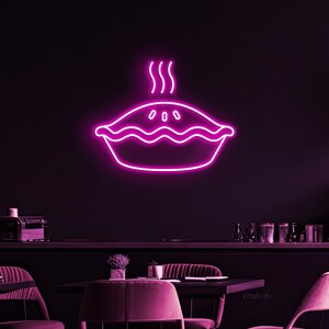 Pie Neon Sign, Apple Pie LED Light, Dessert Neon Light, Bakery Wall ...