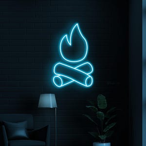 Bonfire Neon Sign, Bonfire LED Light, Fire Wall Decor, Burning Wall Art ...