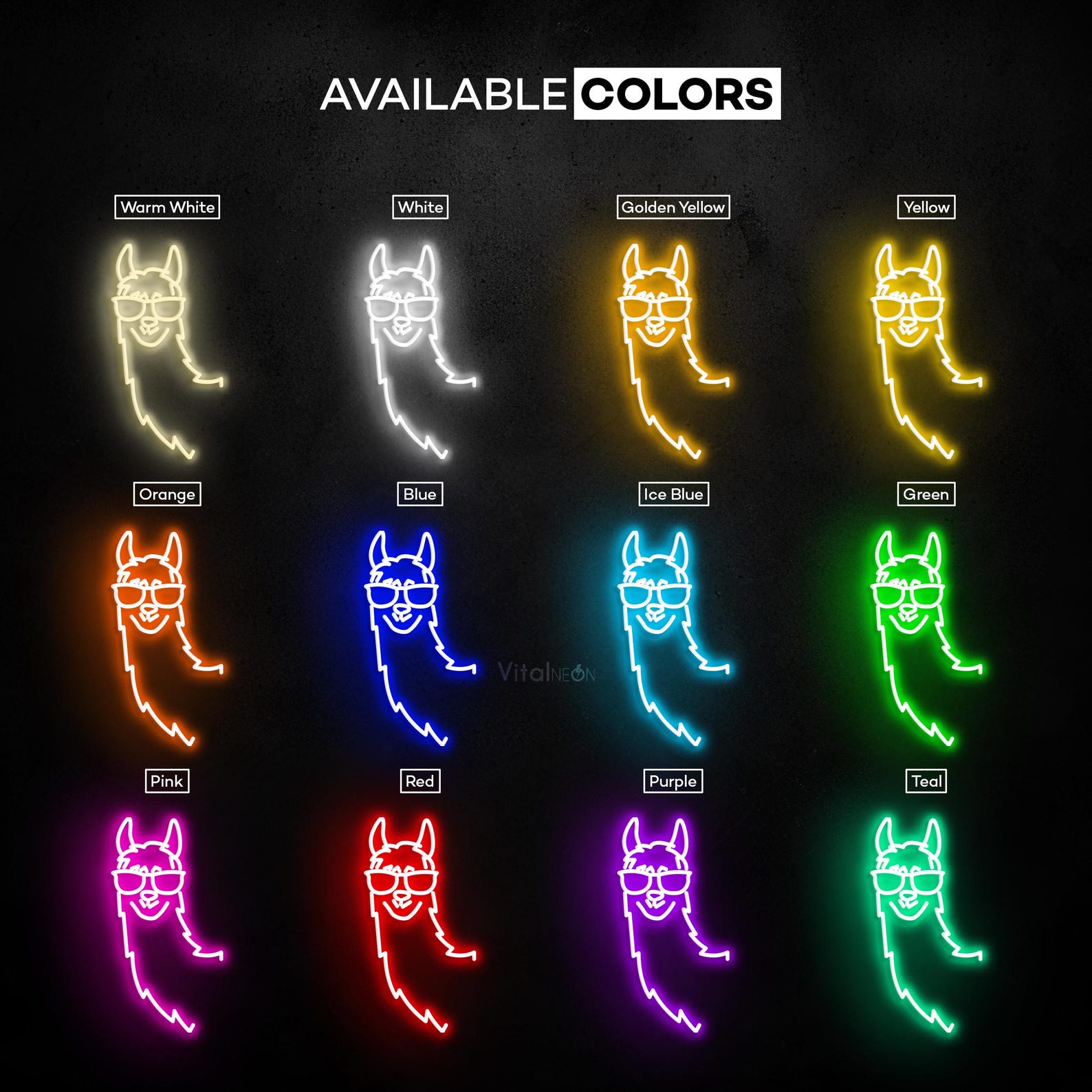 Llama With Sunglasses Neon Sign, LED Home Decor Art - Etsy