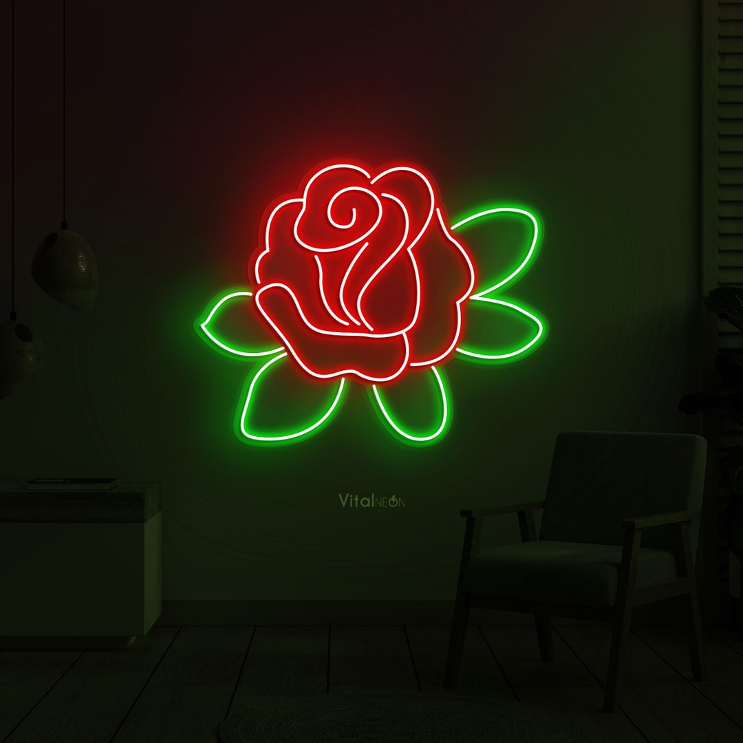 Rose Flower LED Neon Light, Rose LED Neon Sign, Wedding Decoration ...