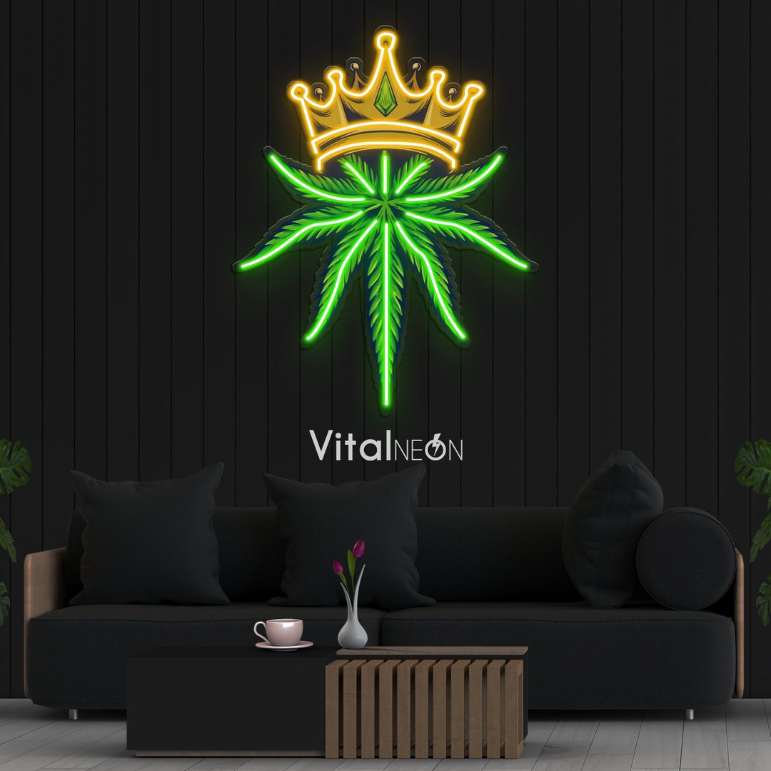Marijuana Leaf Neon Sign, Cannabis LED Pop Art Sign, Wall Decor, Night ...