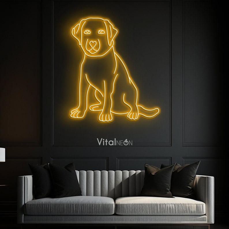 Labrador Dog LED Neon Sign, Pet Shop Bedroom Party Wall Art Lover Gift ...