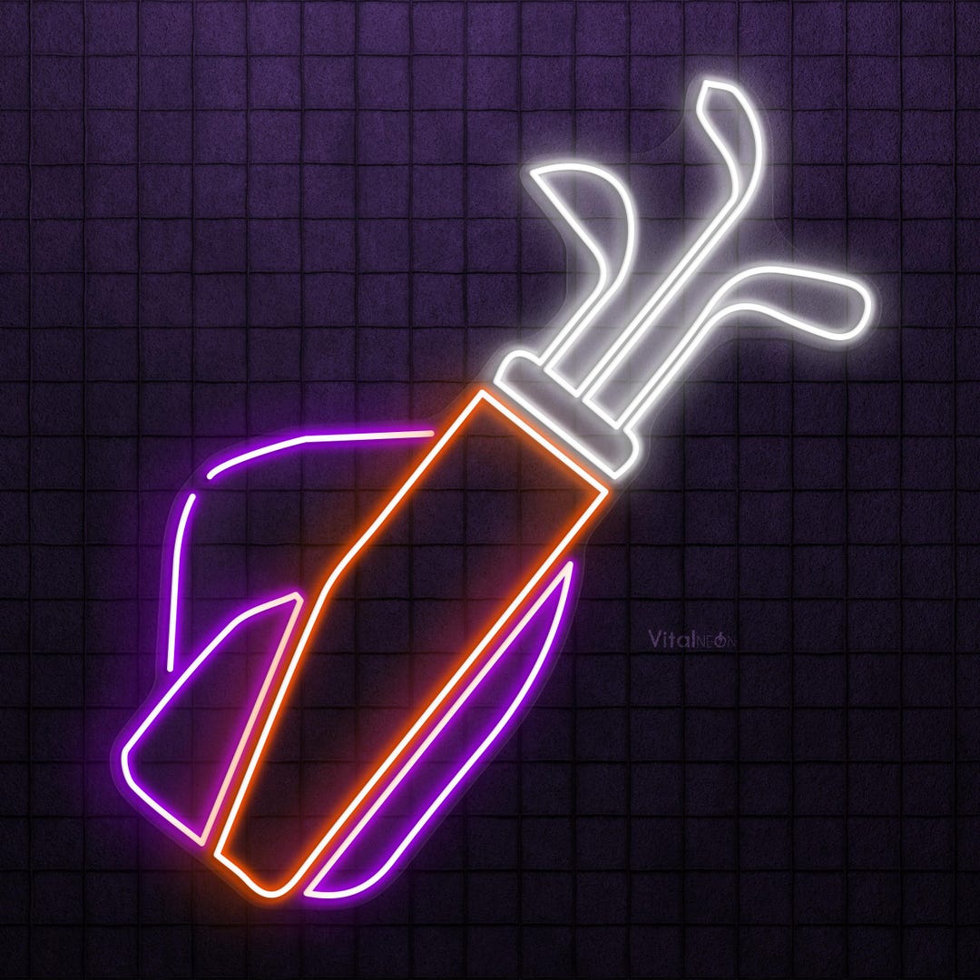 Golf Bag Neon Sign, Golf Bag LED Light, Bag Wall Art, Golf Club Wall ...
