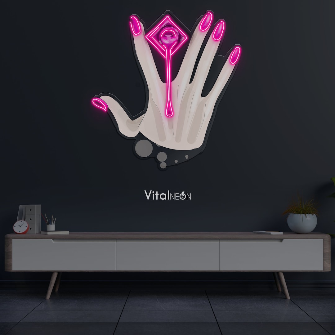 Nail Hand Neon Sign, Nail Polish Dipping LED Pop Art, Manicure Neon ...